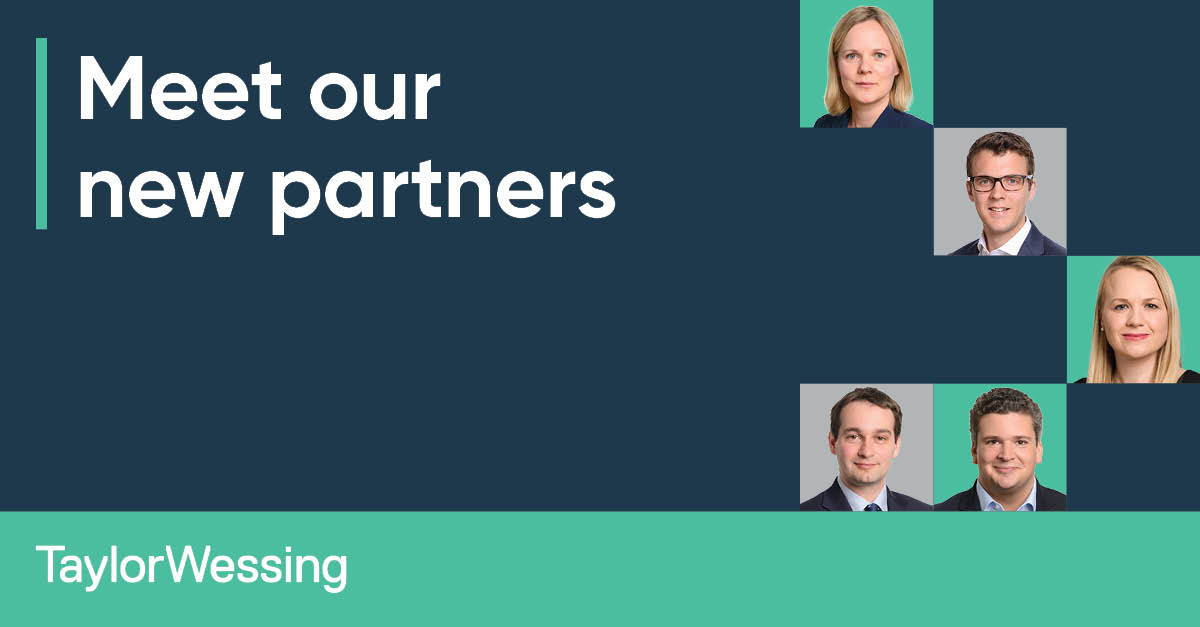 Taylor Wessing announces five UK appointments to partnership for 2020